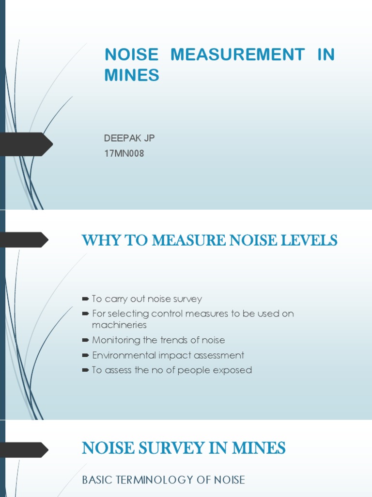 Noise Measurement Techniques in Mines | PDF | Decibel | Noise
