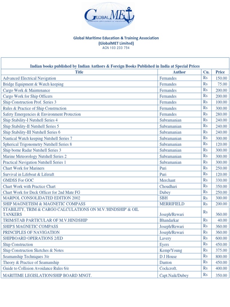 Maritime Books for Navigation & Safety | PDF | Ships | Oceans