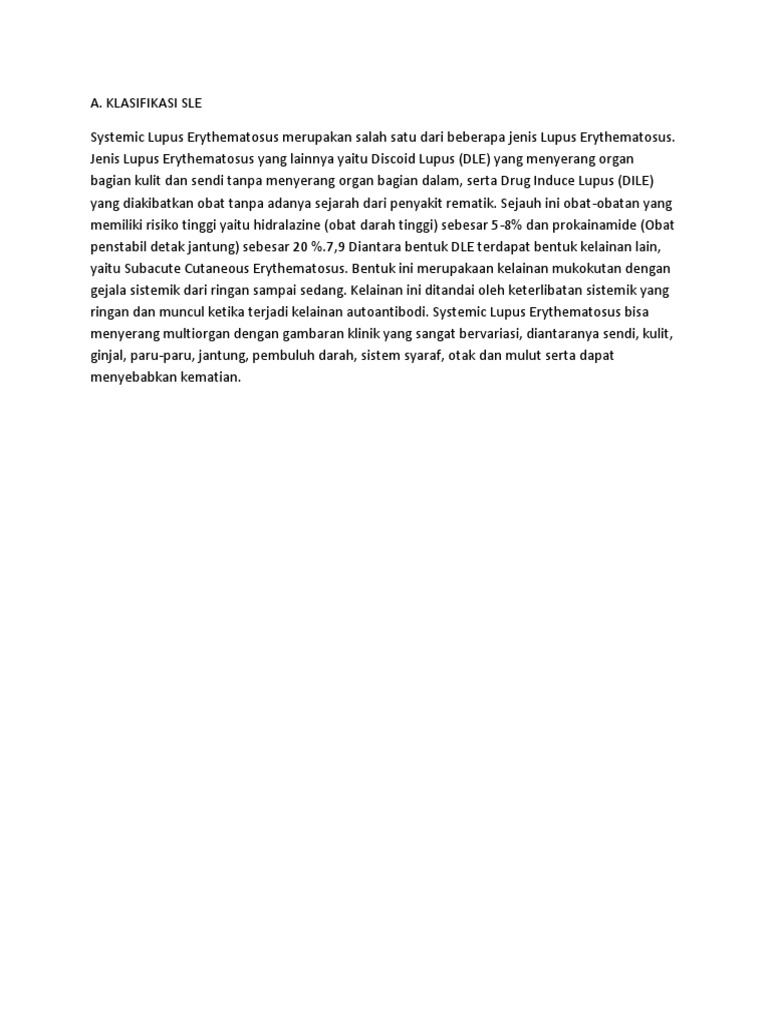 Klasifikasi Jenis Lupus Erythematosus | PDF