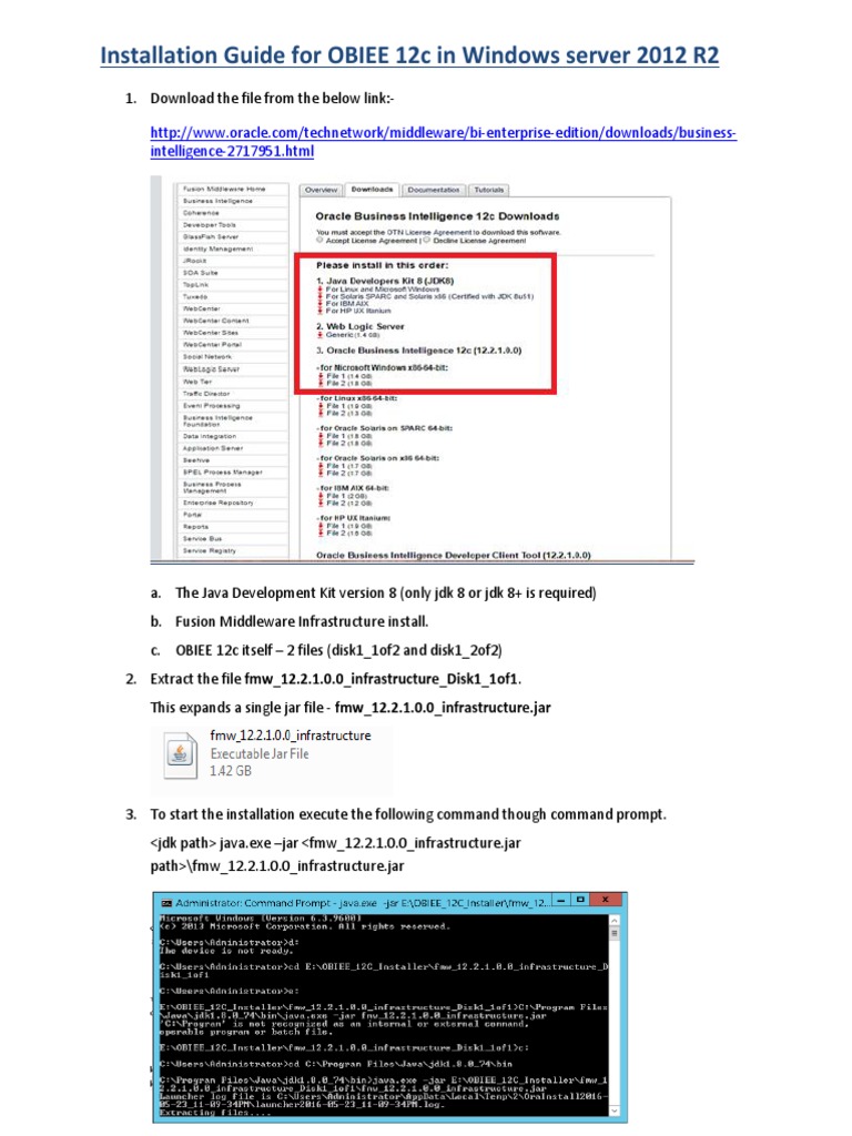 OBIEE 12c Installation | PDF | Zip (File Format) | Utility Software