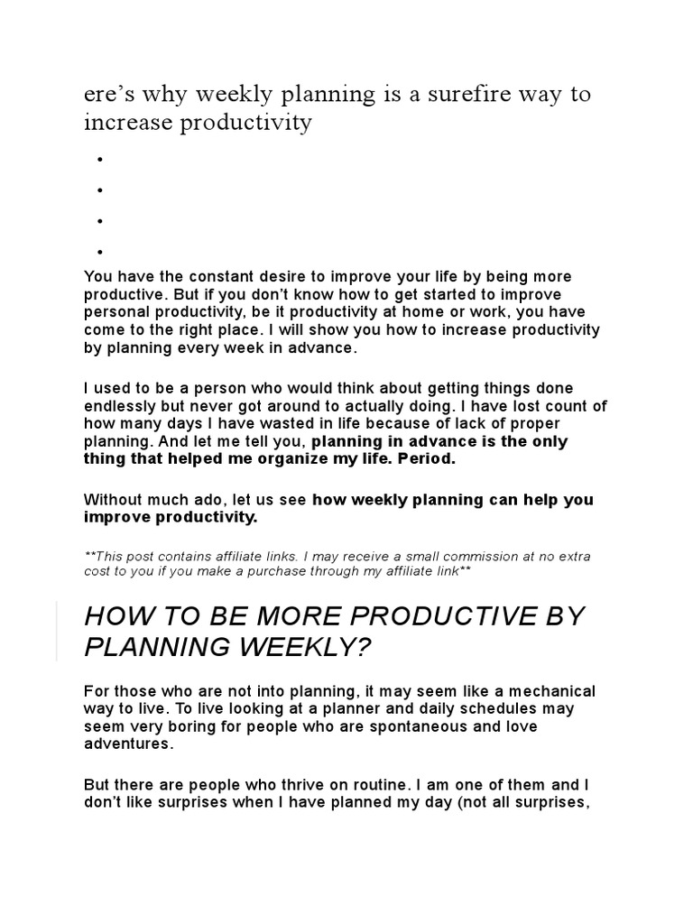 Weekly Planner Bullet | PDF