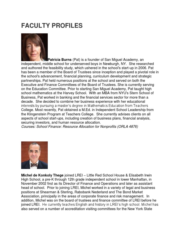 Faculty Profile Sample | PDF | Columbia University | University