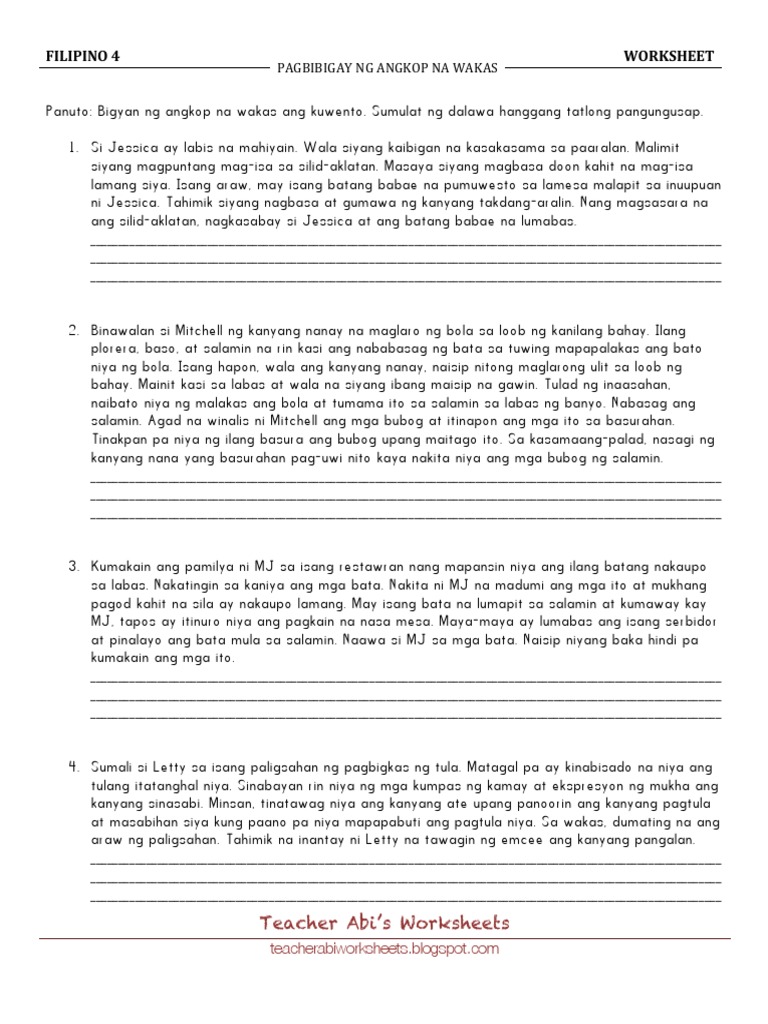 Fil 4 - Pagbibigay NG Angkop Na Wakas 2 | PDF Fil 4 - Pagbibigay NG Angkop Na Wakas 2 | PDF