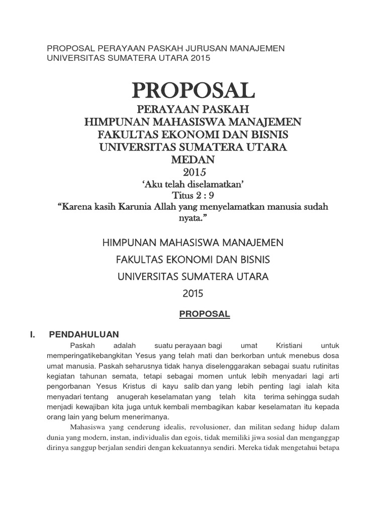 Contoh Proposal Paskah | PDF
