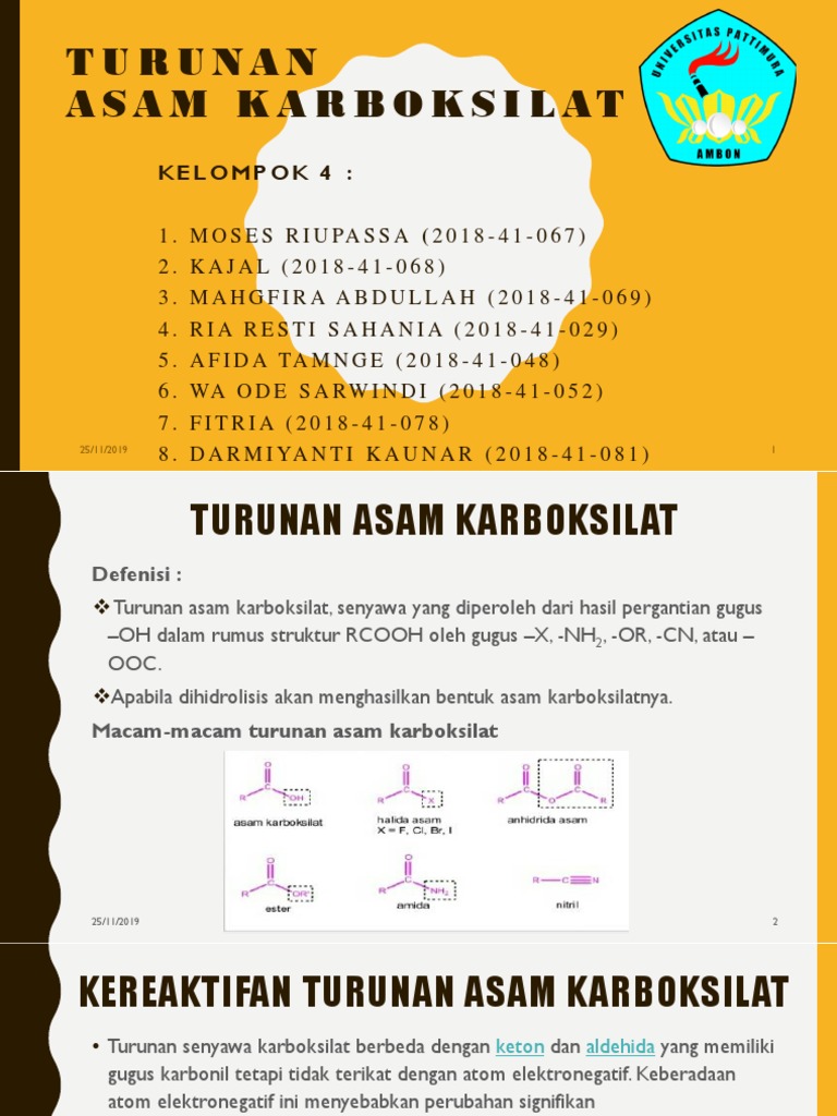 KLMPK 4 Asam Karboksilat Dan Turunannya | PDF