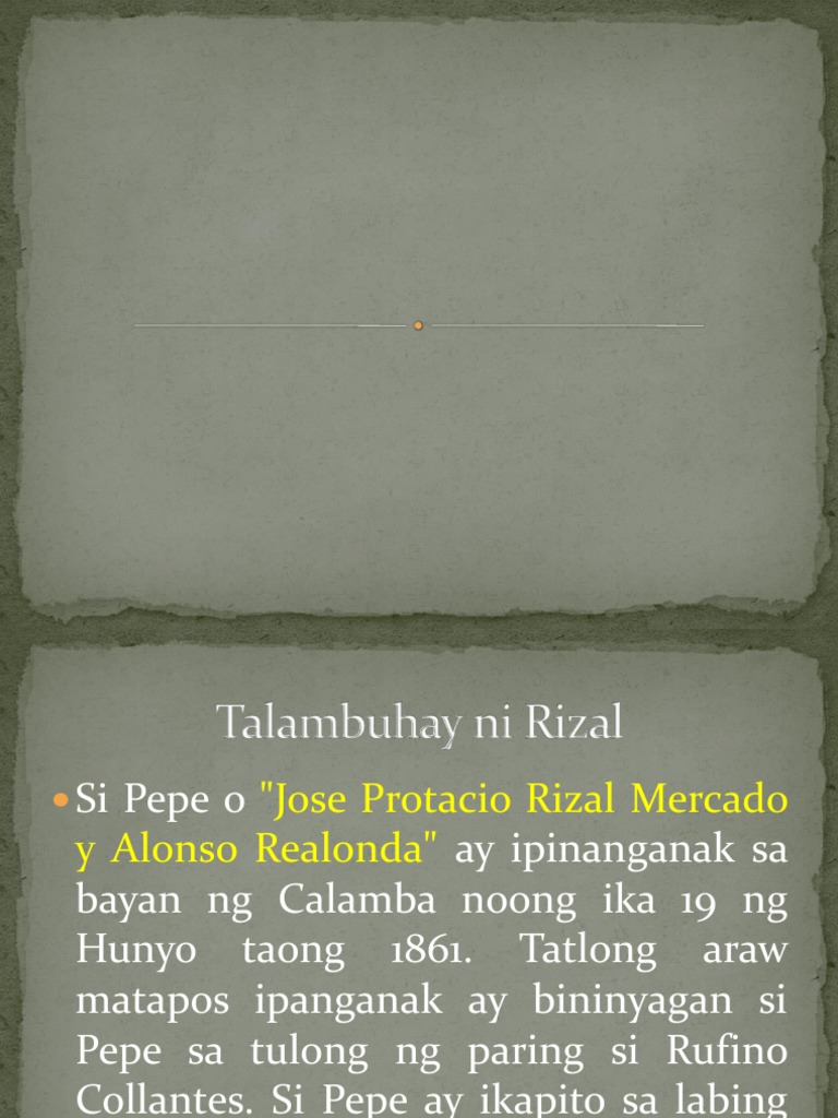 Talambuhay Ni Gat. Jose Rizal | PDF