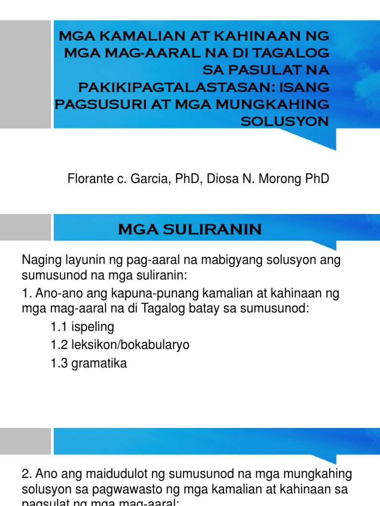 Mga Kamalian at Kahinaan NG Mga Mag | PDF