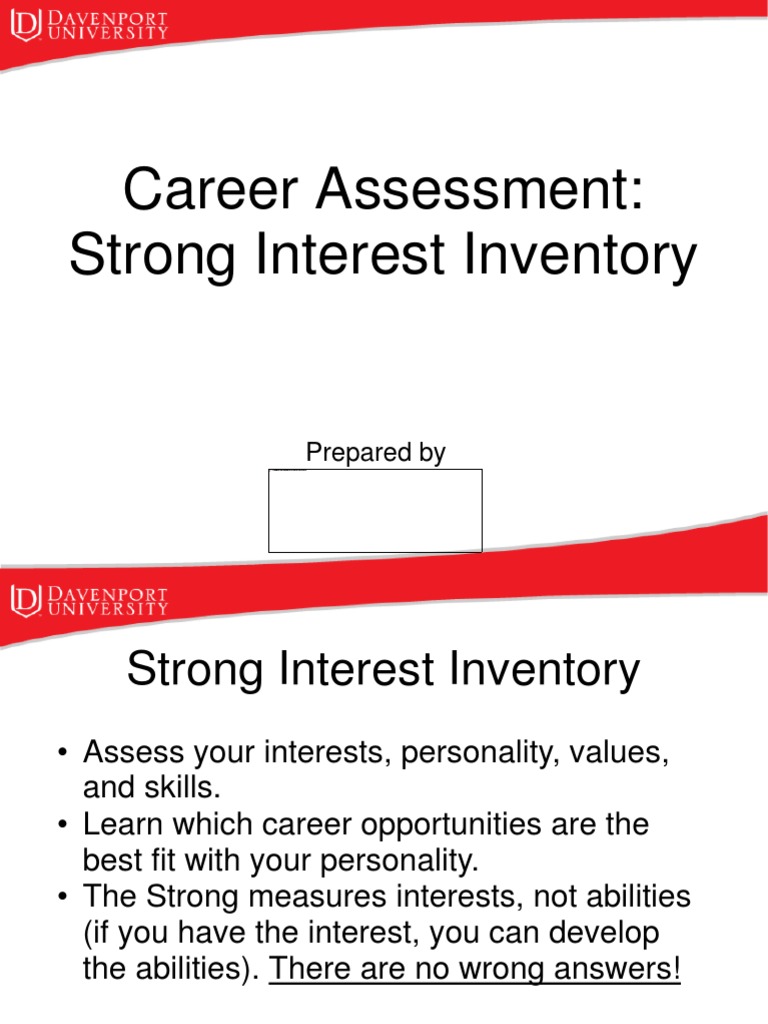 Career - Assessment Strong Interest Inventory | PDF | Creativity ...