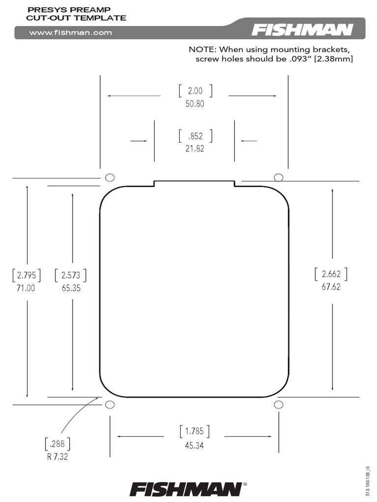 Fishman Presys Cutout Template Guide | PDF