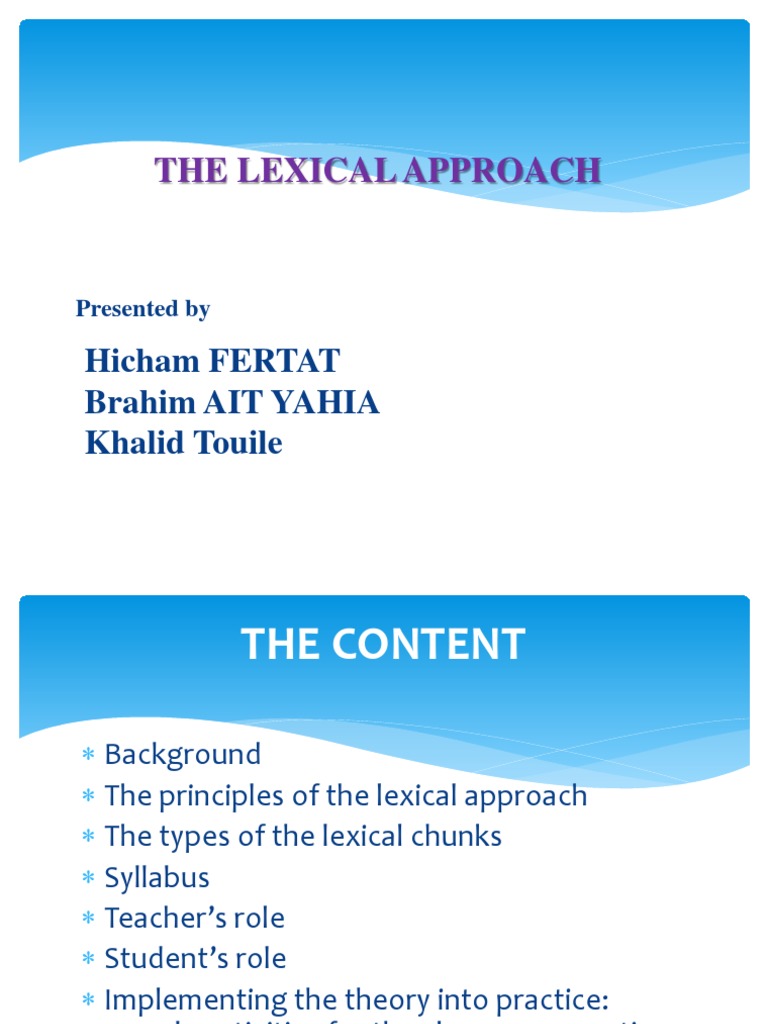 Lexical Approach | PDF | Lexicon | Word