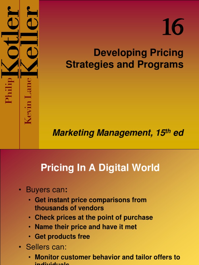 Developing Pricing Strategies and Programs | PDF | Price Elasticity Of Demand | Pricing