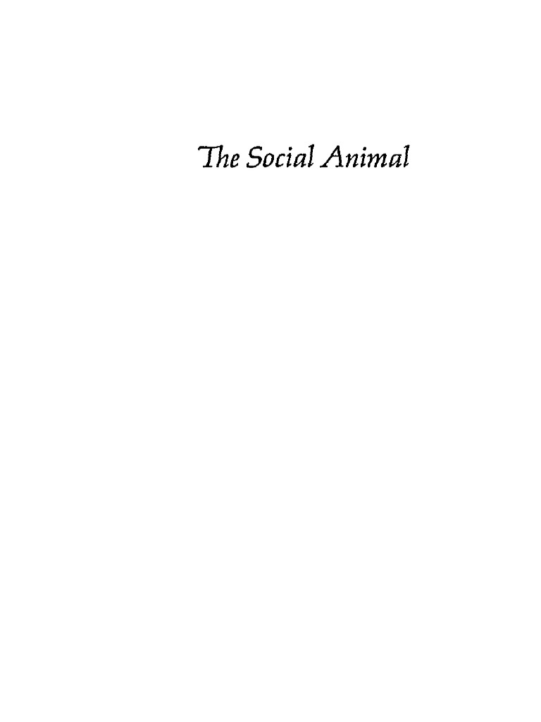 The Social Animal PDF | PDF