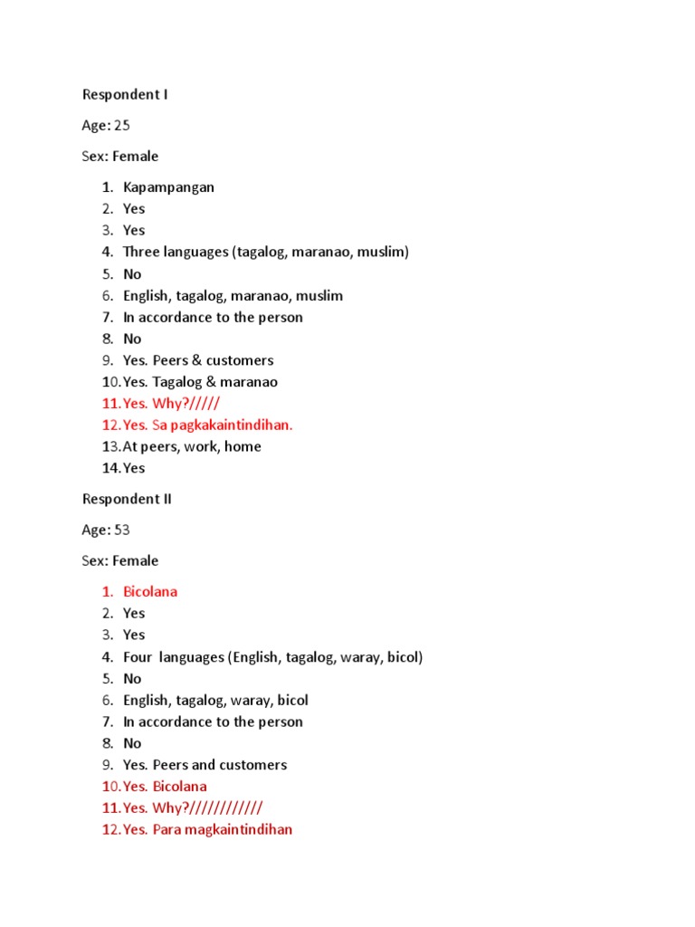 Data Analysis | PDF | Tagalog Language | Languages Of Southeast Asia