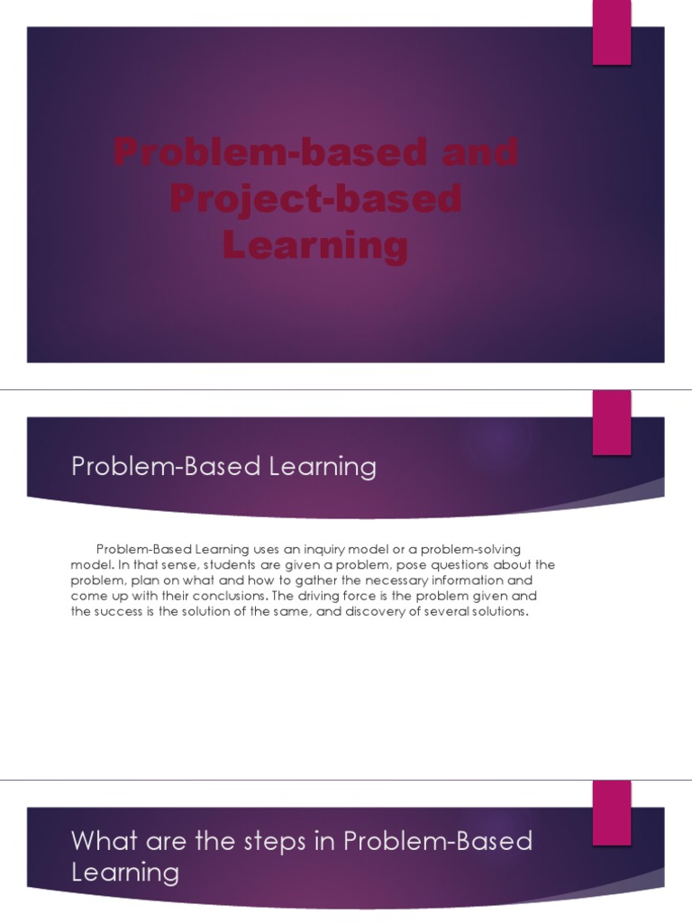 Problem-Based and Project-Based Learning | PDF | Project Based Learning | Inquiry Based Learning