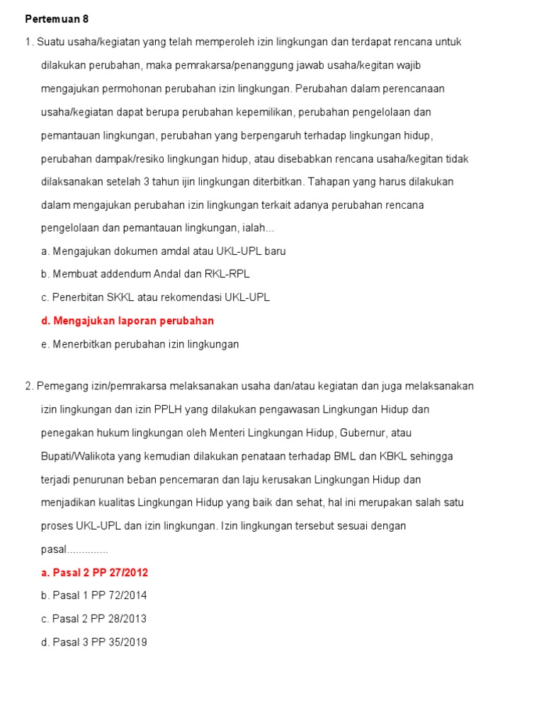 Contoh Soal Amdal | PDF