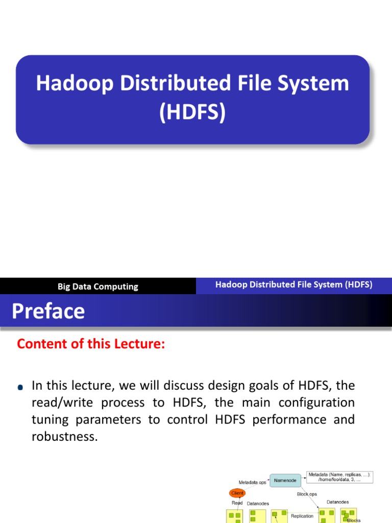 Unit 2 Lecture 04 Hdfs Pdf Pdf Apache Hadoop Replication Computing