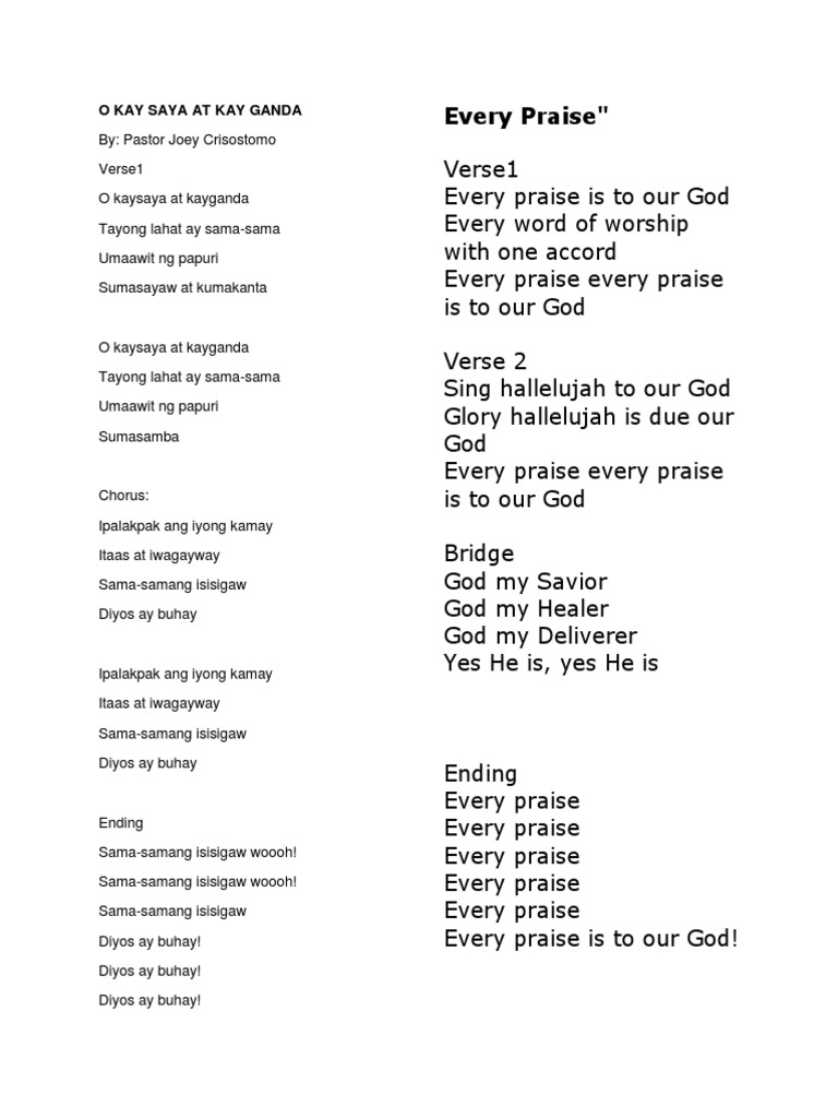 O Kay Saya at Kay Ganda36th Localized Line Up | PDF | Refrain | Song ...