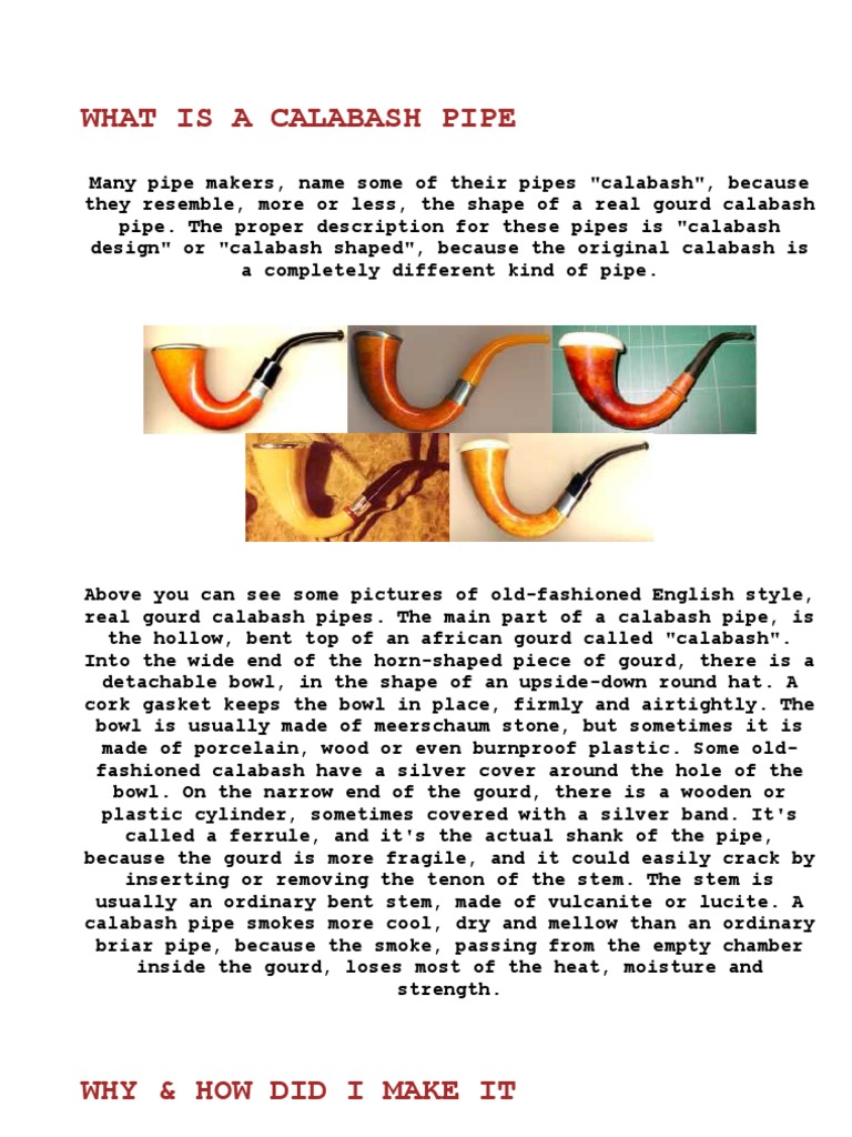 Pipes Making Calabash en | PDF | Tobacco Pipe | Materials