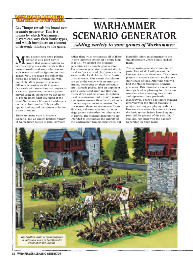 Warhammer Scenario Generator | PDF | Reconnaissance | Battles