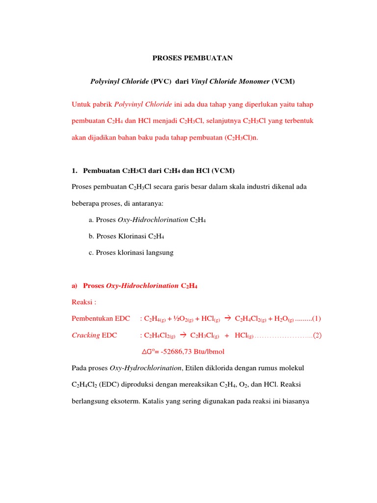 Proses Pembuatan PVC | PDF