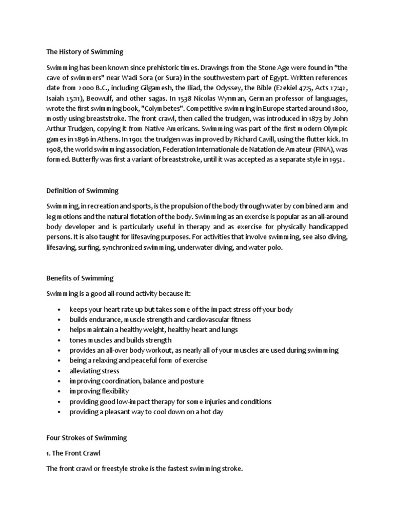 Swimming Basic Lesson | PDF | Swimming (Sport) | Water Sports