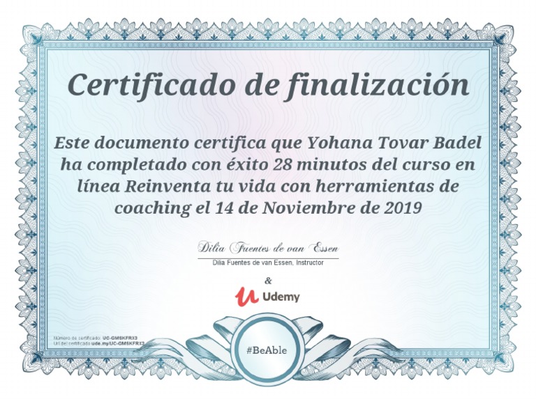 Certificado Udemy | PDF
