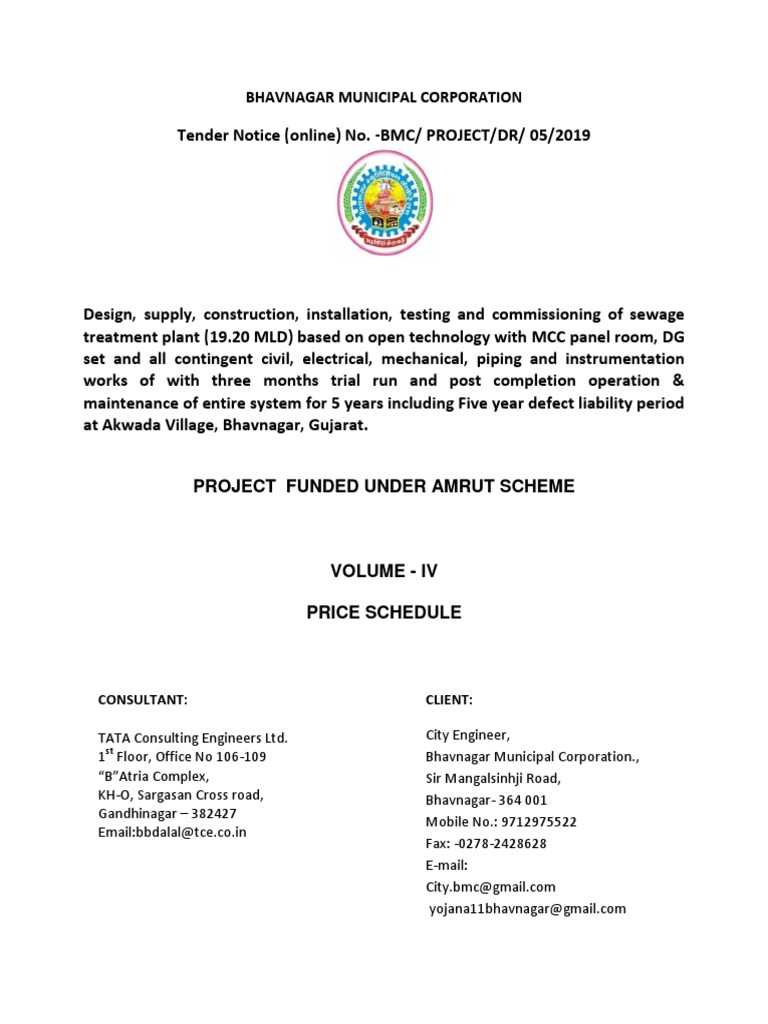 9.volume IV-Preamble To Price Bid PDF | PDF | Sewage Treatment ...