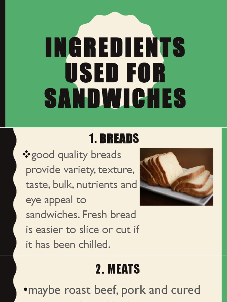 Ingredients of Sandwich 2 | PDF