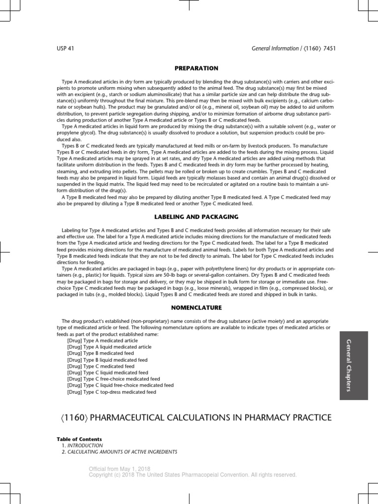 (1160) Pharmaceutical Calculations in Pharmacy Practice | PDF | Mass ...