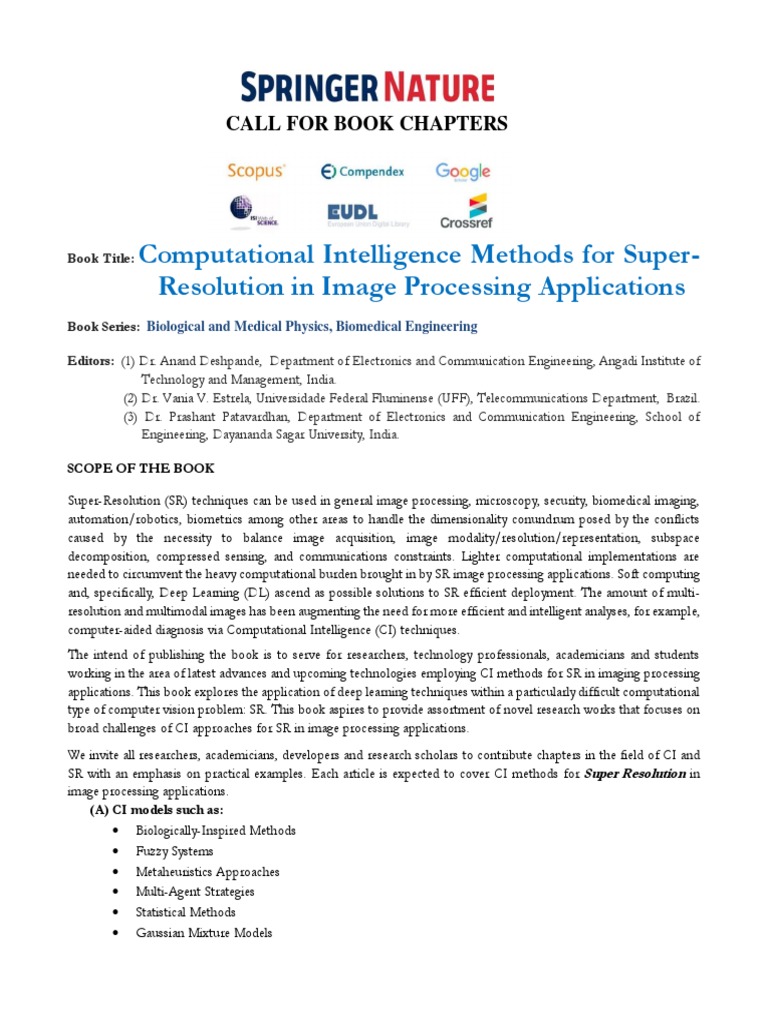Computational Intelligence Methods For Super-Resolution in Image Processing Applications | PDF ...