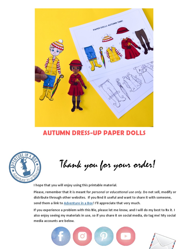 Autumn Dress Up Paper Dolls | PDF