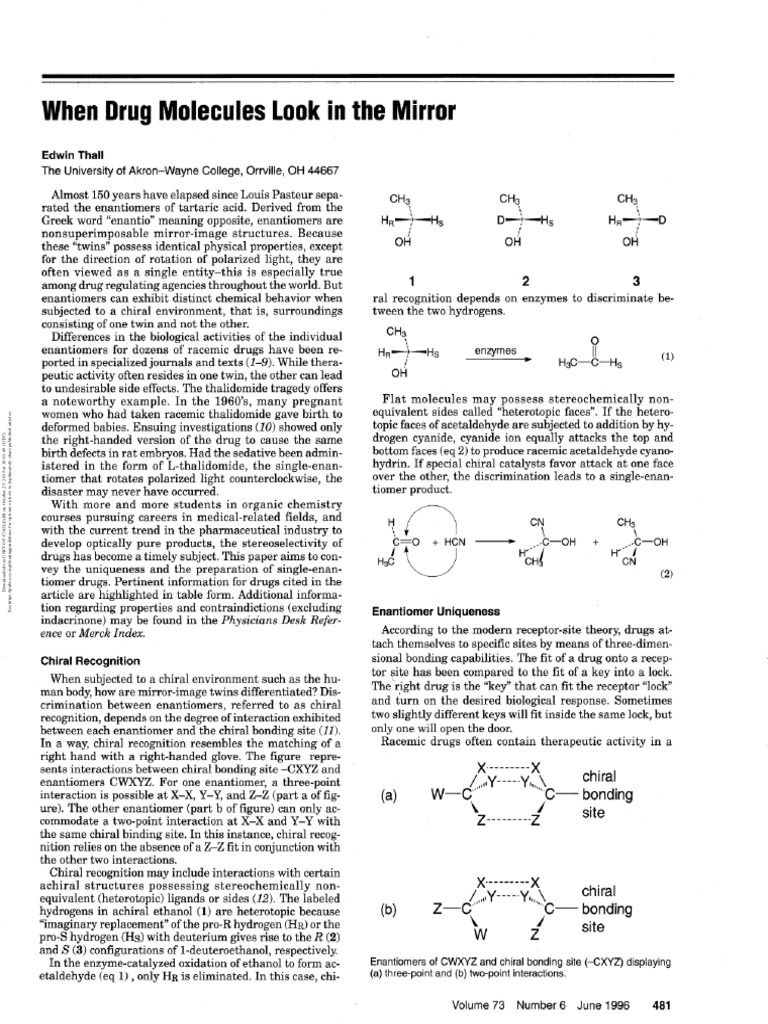 When Drug Molecules Look in The Mirror | PDF