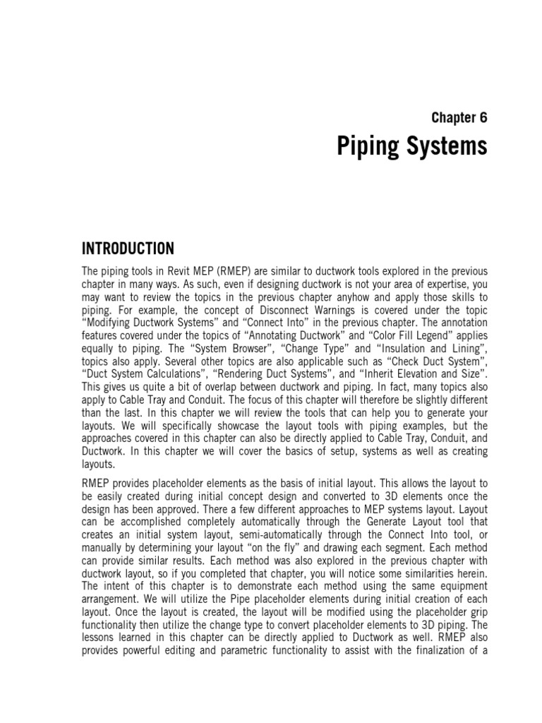 Revit MEP Piping Systems Overview | PDF | Plumbing | Duct (Flow)