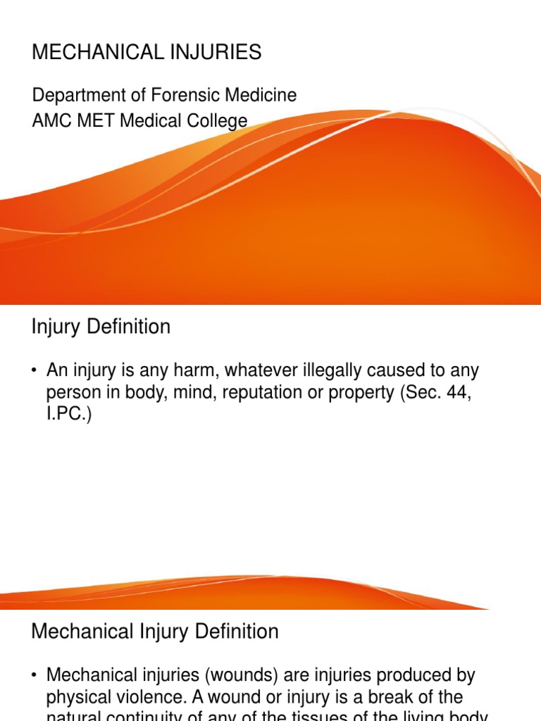 Mechanical Injuries | PDF | Ballistics | Deformation (Mechanics)