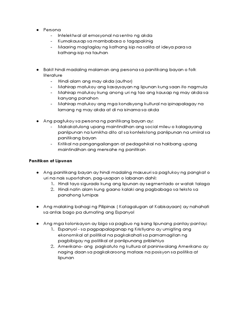 Filipino: Persona | PDF