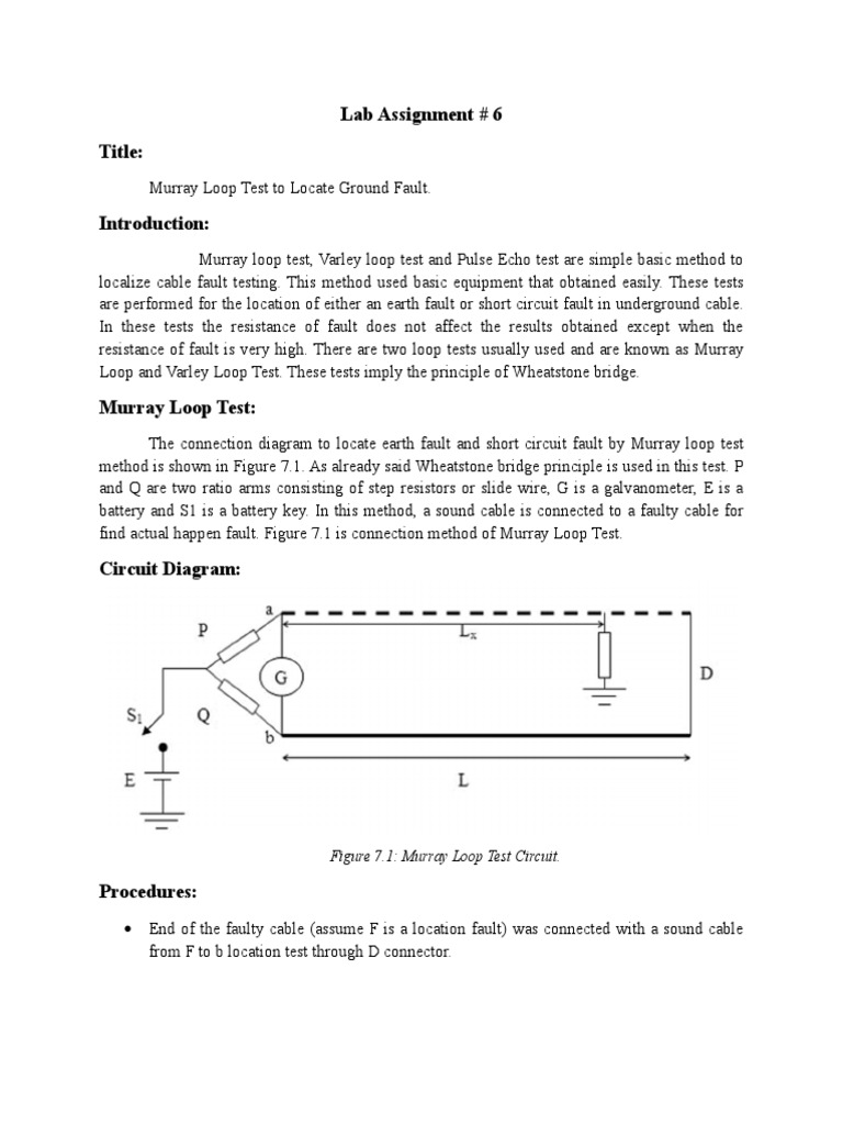 Murray Loop Test To Locate Ground Fault PDF | PDF | Electrical ...