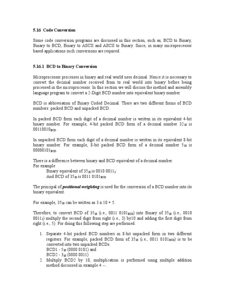 Code Conversion | Download Free PDF | Binary Coded Decimal | Subroutine