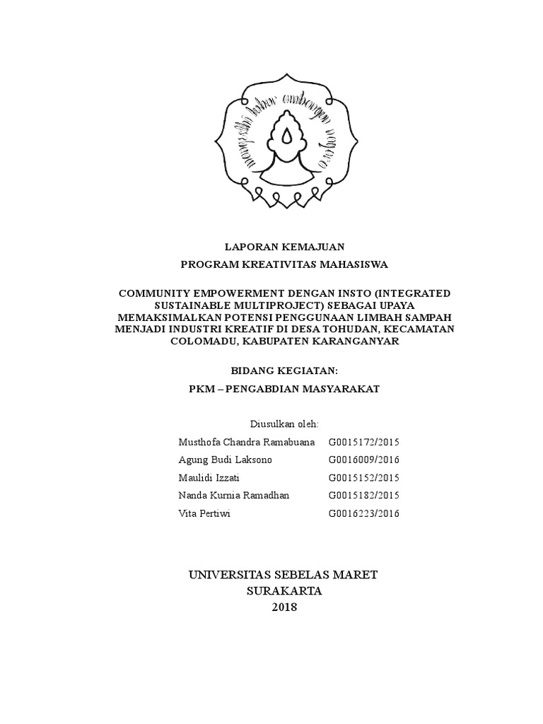 Laporan Kemajuan PKM Template | PDF