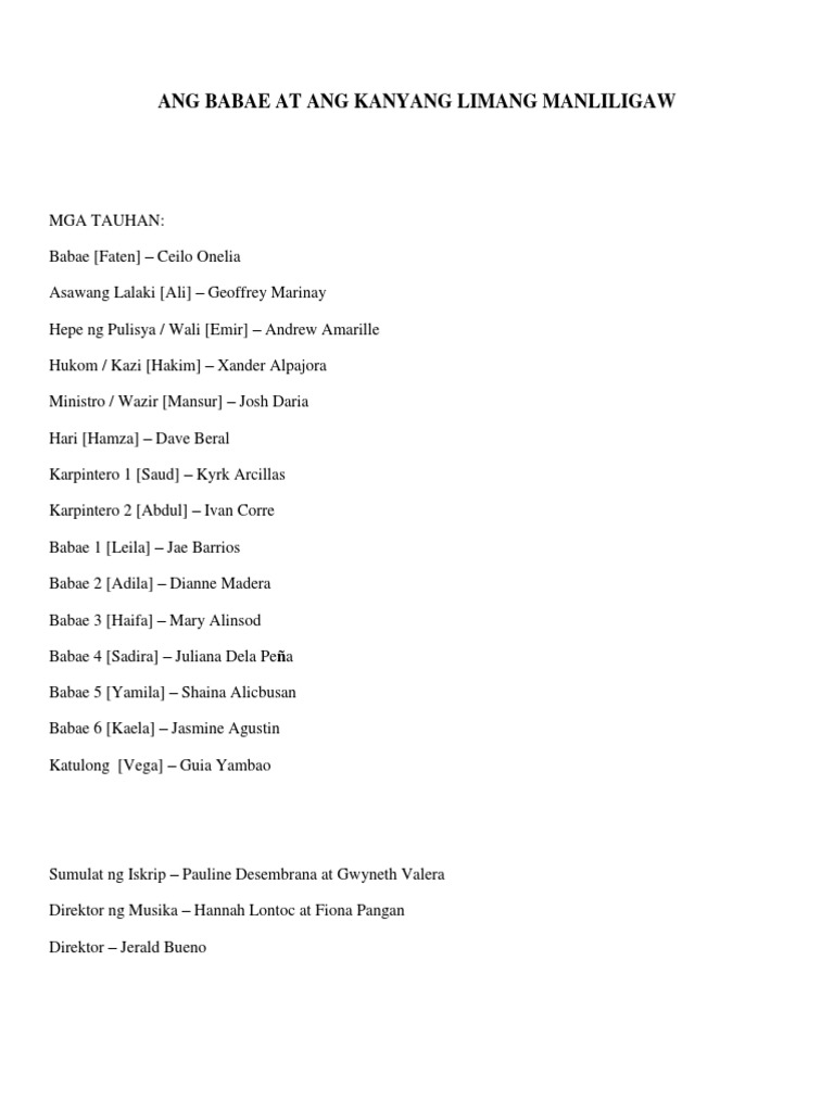 Ang Babae at Ang Kanyang Limang Manliligaw | PDF