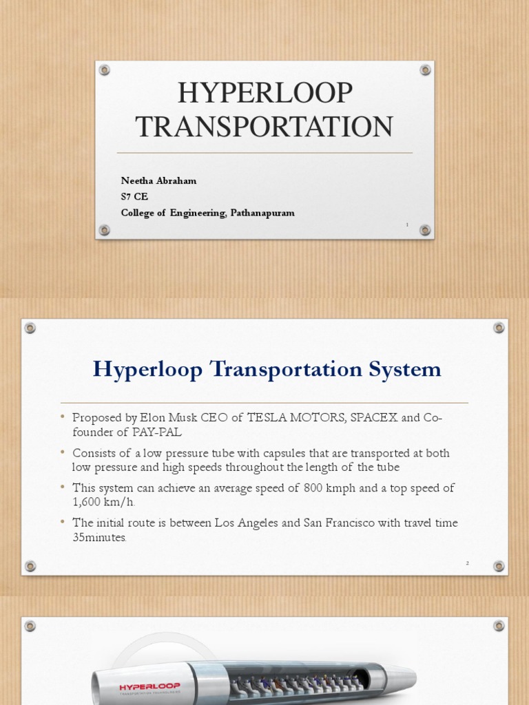 Hyperloop Transportation System Overview | PDF | Hyperloop | Mechanical ...