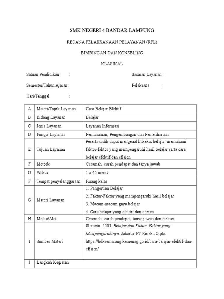 RPL Klasikal Belajar Efektif | PDF | Karier & Perkembangan | Seni