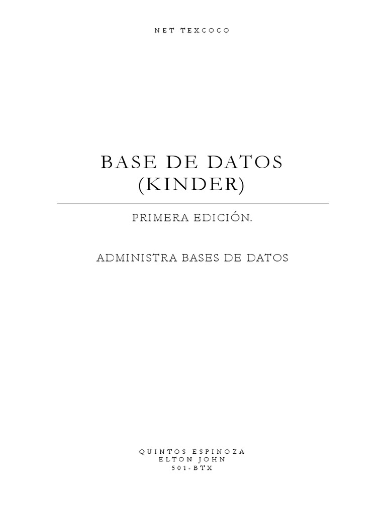 Administración de una base de datos para un Kinder | PDF | Base de ...