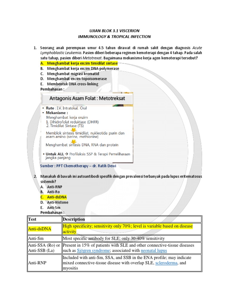 Pembahasan UB 3.1 Immunology - Tropical Infection VISCERION | PDF