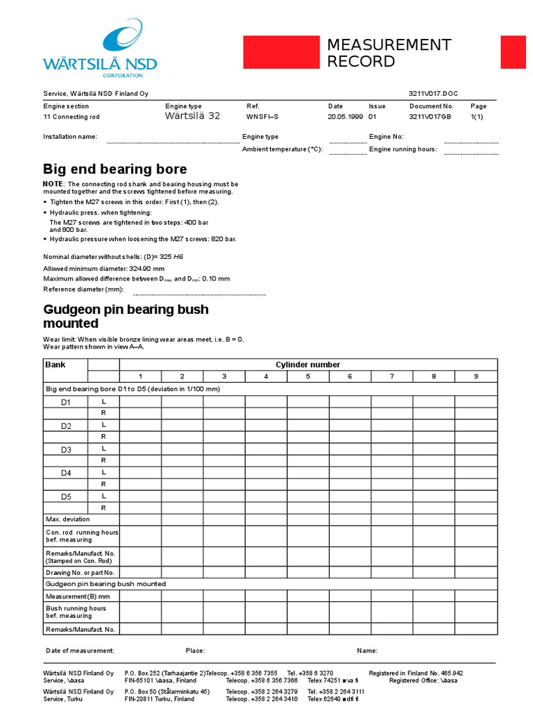 Big End Bore Measurement | PDF | Machines | Engines
