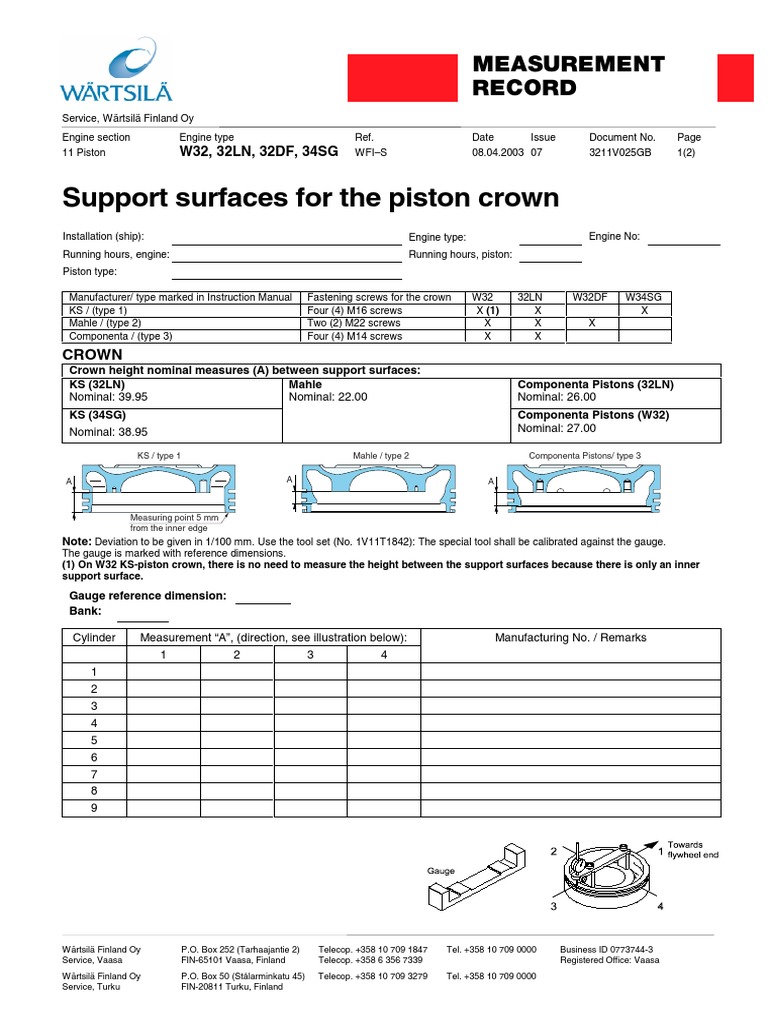 Piston Crown Measurement.pdf | Internal Combustion Engine | Propulsion ...