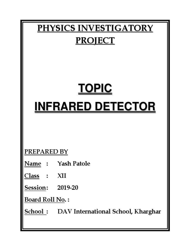 Physics Investigatory Project | PDF | Infrared | Electromagnetic Radiation