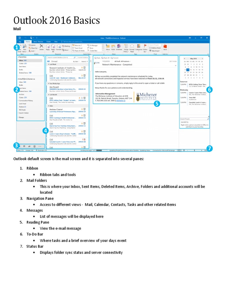 Outlook 2016 Basics PDF | PDF | Microsoft Outlook | Software