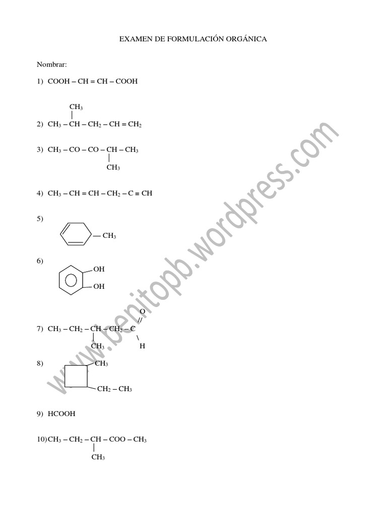 Ex Formulación Orgánica | PDF