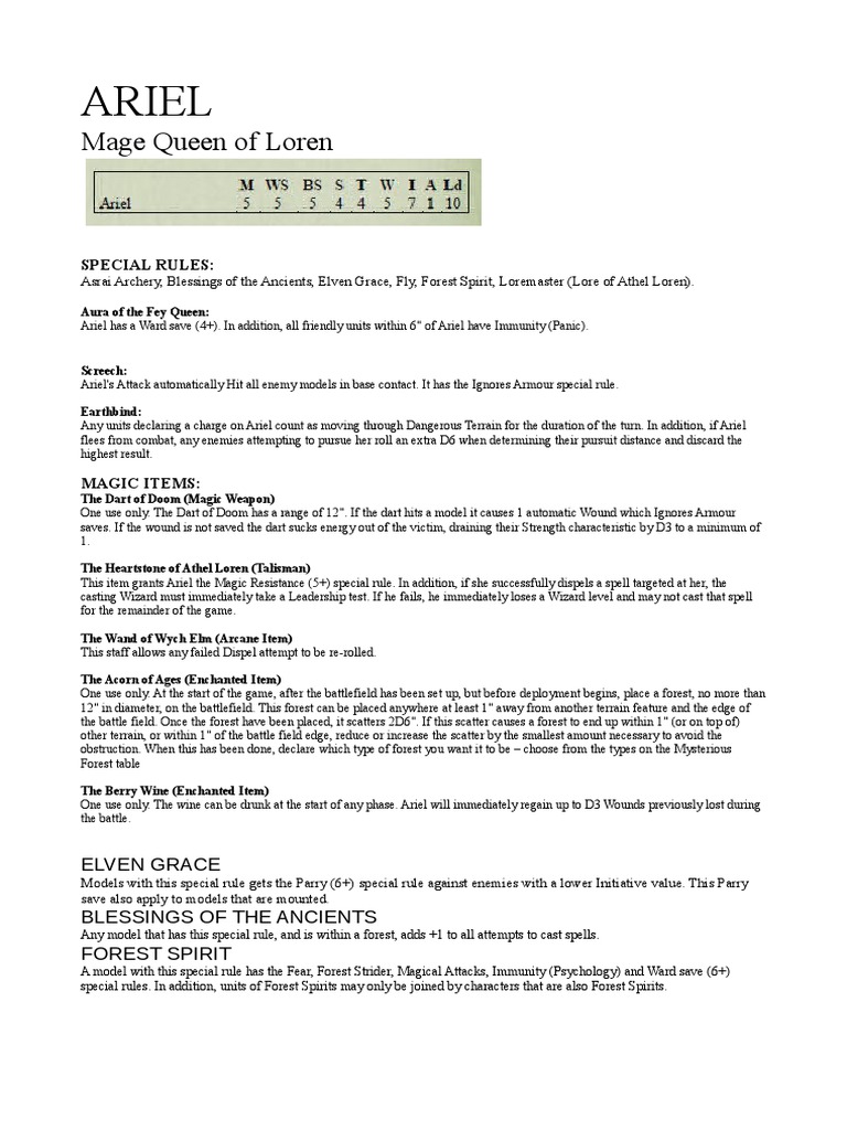 High Elf List | PDF | Fantasy | Leisure