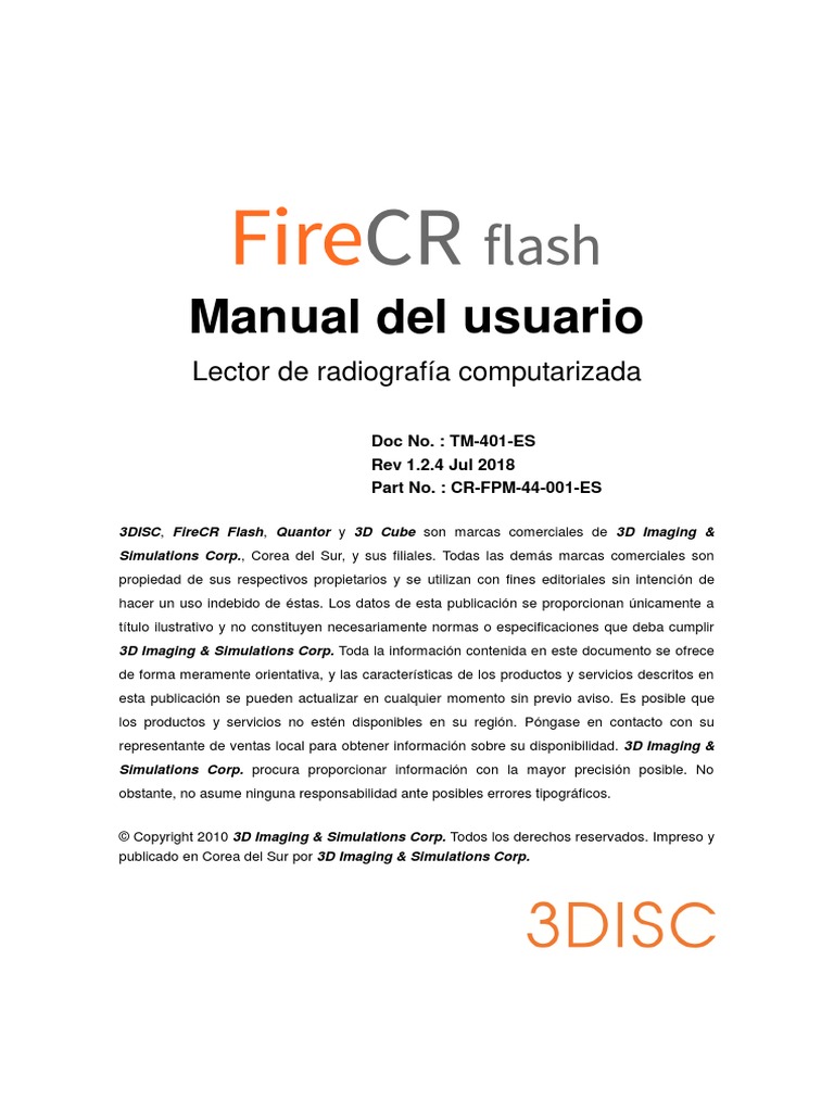 FireCR Flash User Manual ES 180717 Fin | PDF | USB | Escáner de imagen